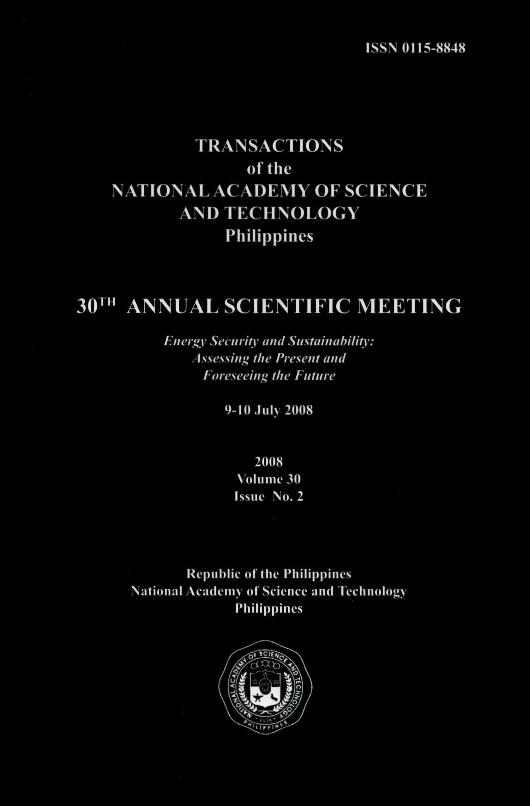 VOLUME 30 NO.2 (2008) – Transactions NASTPHL